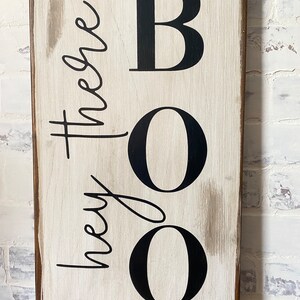 Hey There Boo Ghost Sign: Solid Wood Modern Rustic Halloween Porch ...