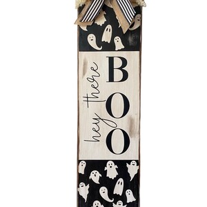 Hey There Boo Ghost Sign: Solid Wood Modern Rustic Halloween Porch ...