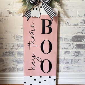 Pink Halloween Ghost Wood Sign: Boho Farmhouse Porch Decor - Etsy