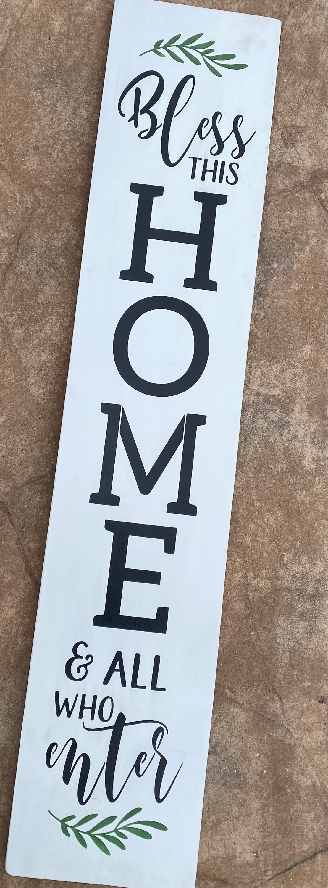 Bless This Home & All Who Enter Wood Porch Sign Welcome Sign | Etsy