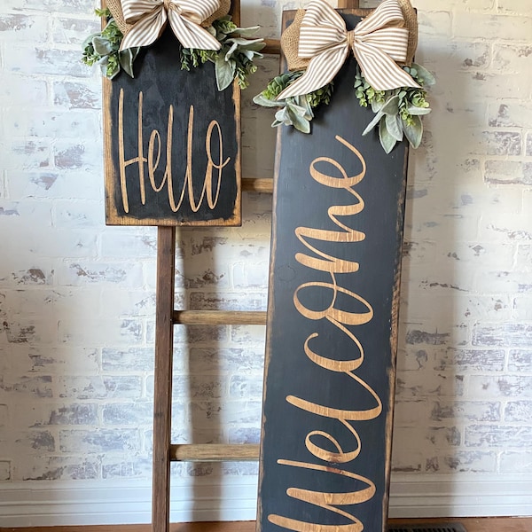 Wooden Welcome Sign Front Porch - Etsy