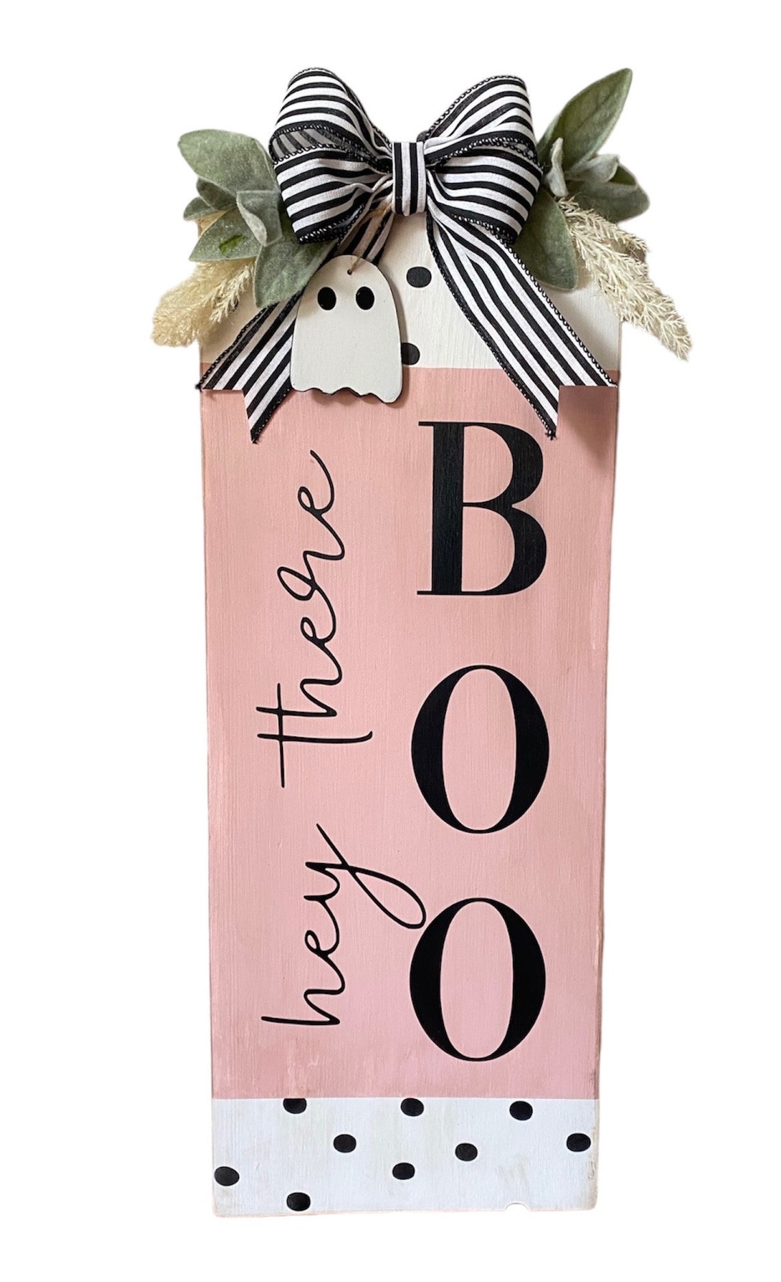 Pink Halloween Ghost Wood Sign: Boho Farmhouse Porch Decor - Etsy