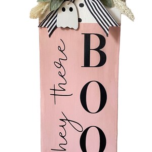 Hey There Boo Wood Sign, Pink Halloween, Cute Ghost Sign, Boho ...