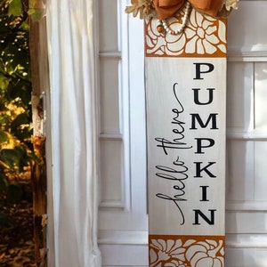 Hello There Pumpkin Wood Sign: Vintage Floral Style Fall Porch Decor (4 ...