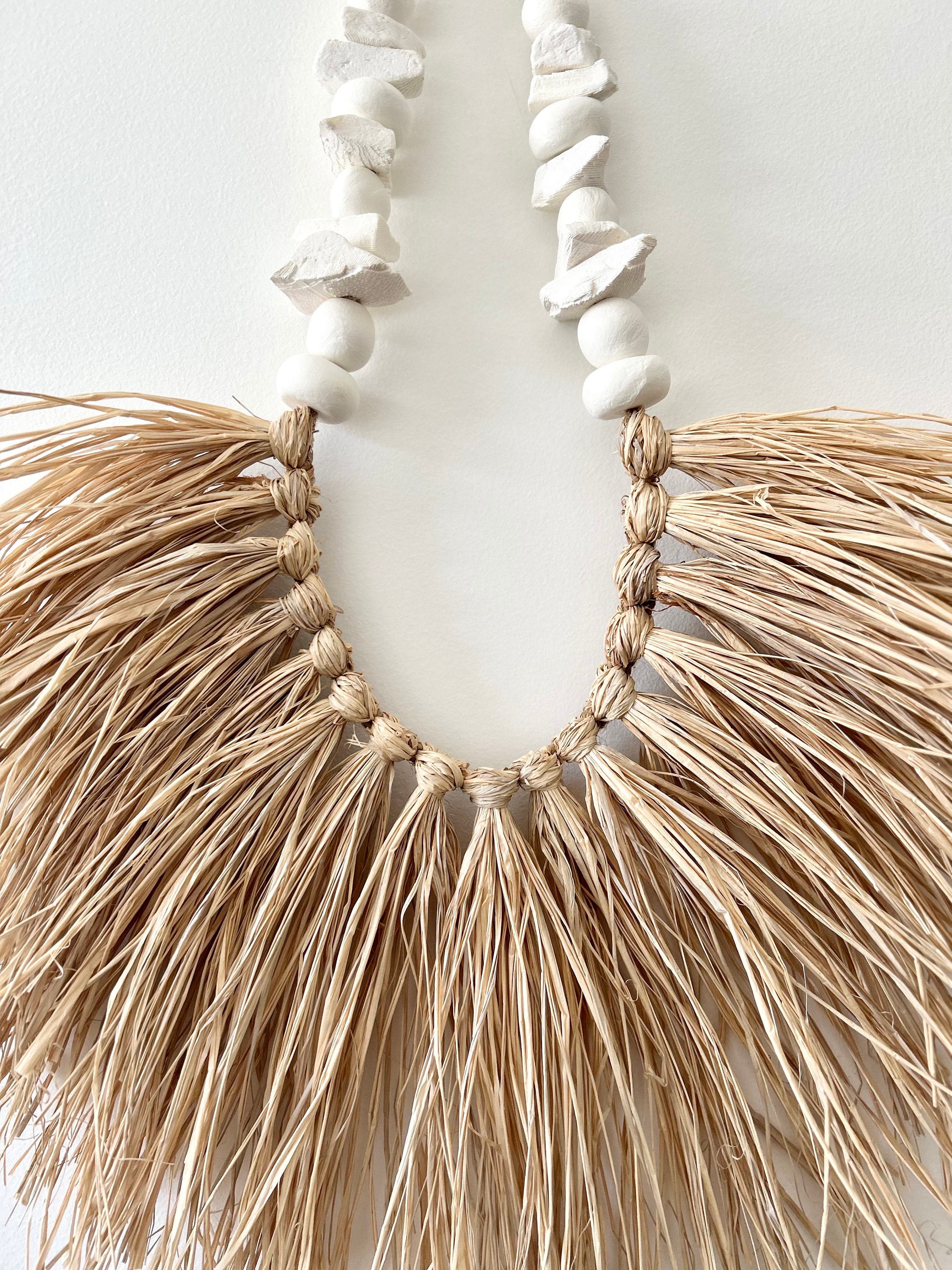 Raffia Wall Hanging With Sepia Bone cuttlefish Bone and Clay - Etsy UK