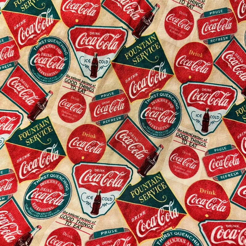 Coca Cola Fabric - Etsy