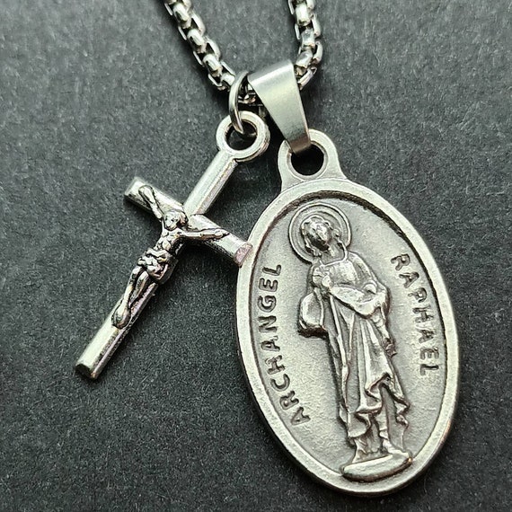 St Raphael Archangel Raphael Necklace. Stainless Steel Box - Etsy