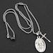 St Matthew Necklace. Silver Oxide Medal and Crucifix on Stainless Steel ...