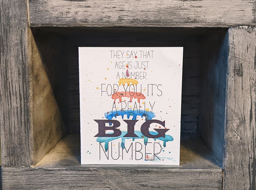 Big Number Birthday Card - Etsy