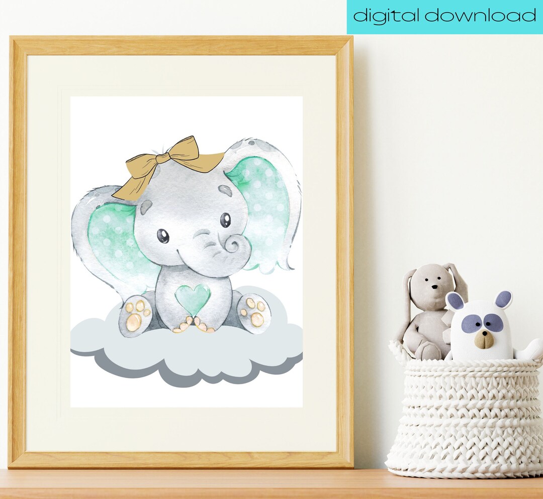 Baby Elephant Printable, Digital Download - Etsy