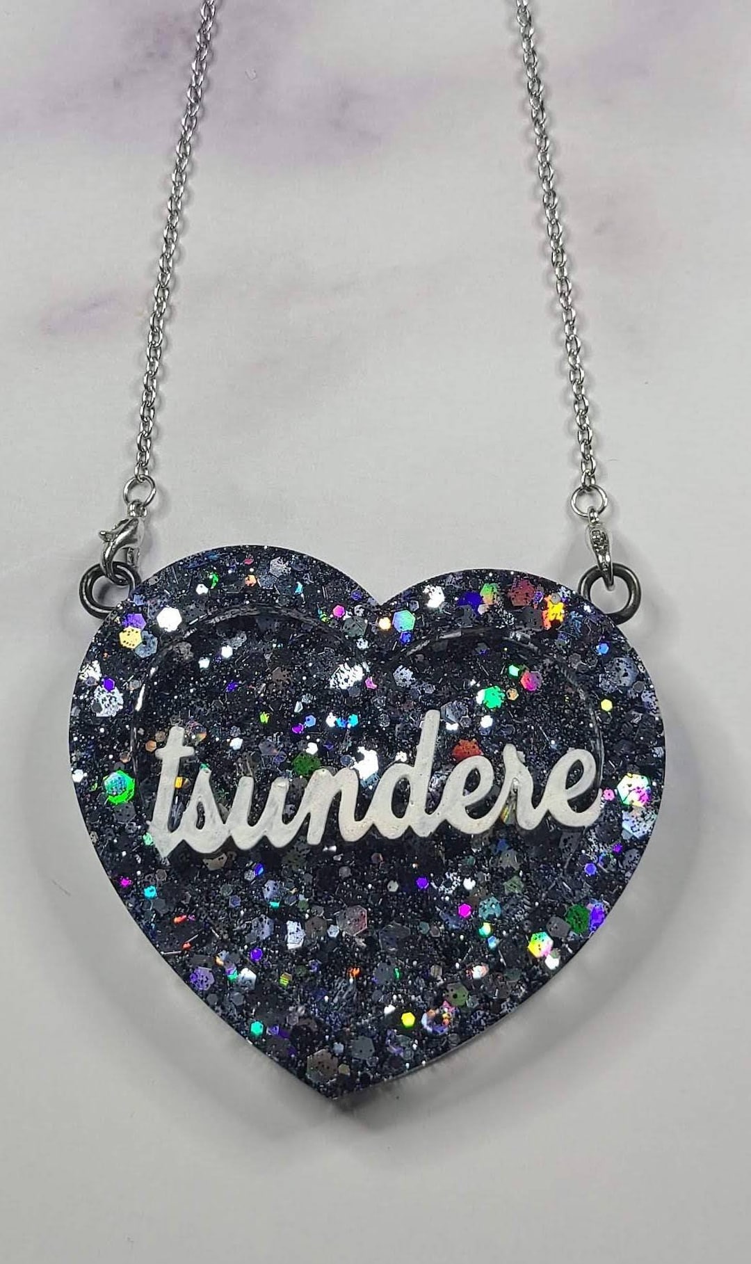 Custom-made Heart thicc or tsundere Necklace or Phone Grip - Etsy