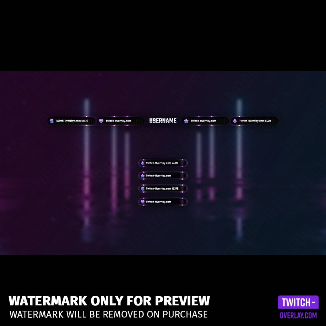 Pillars of Light Stream Package | Futuristic Stream Overlay, Neon ...