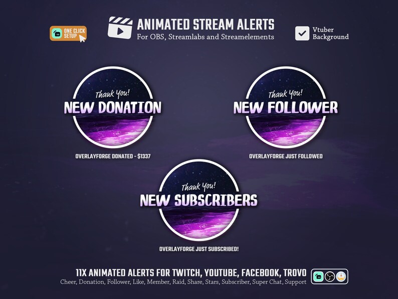 Sea of Stars Stream Pack / Night Theme/ocean Overlay/transition/twitch Set/animated Screens ...