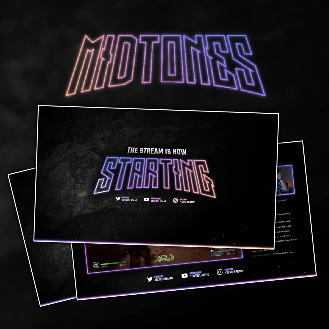 Midtones Animated Stream Screens/animated Screens/stream Package ...