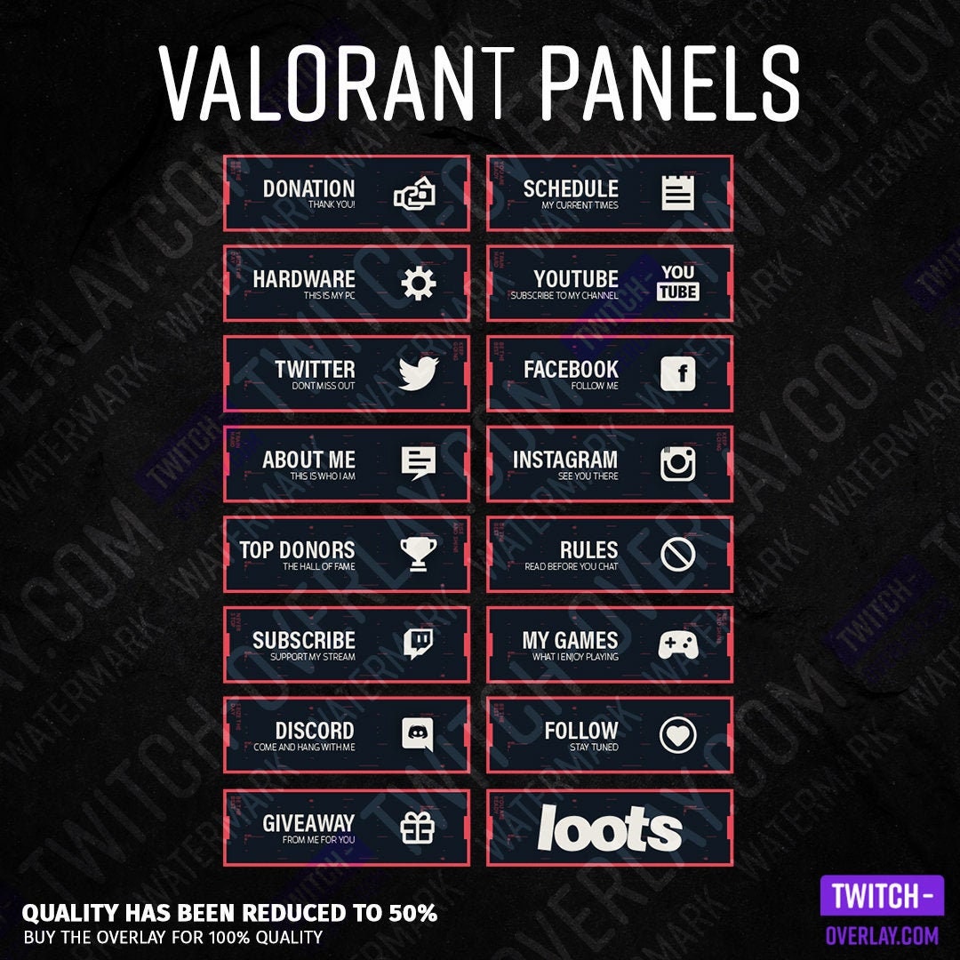Valorant Twitch Panels - Etsy