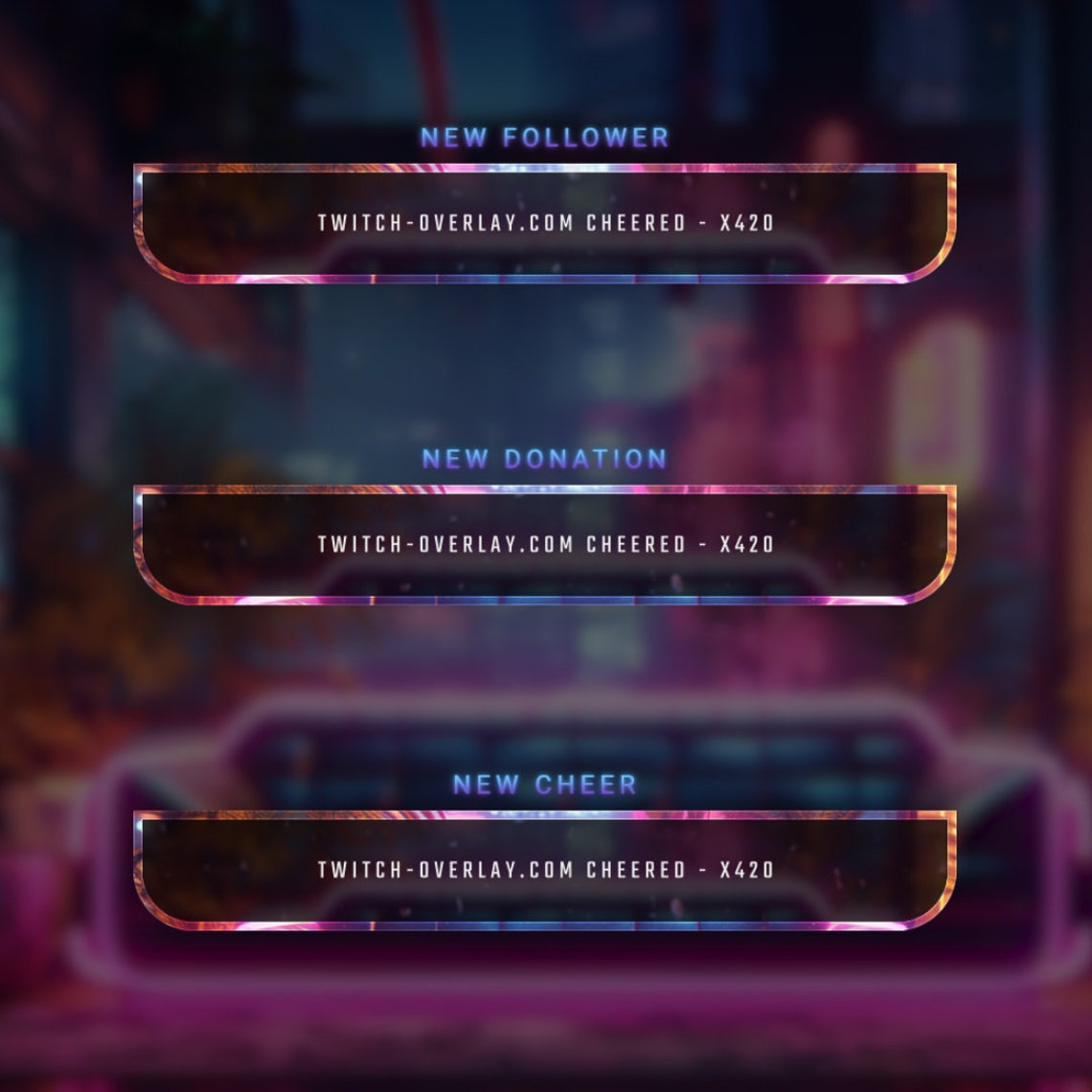 Lofi Neon Stream Alerts/animated Alerts/twitch Alerts/stream ...