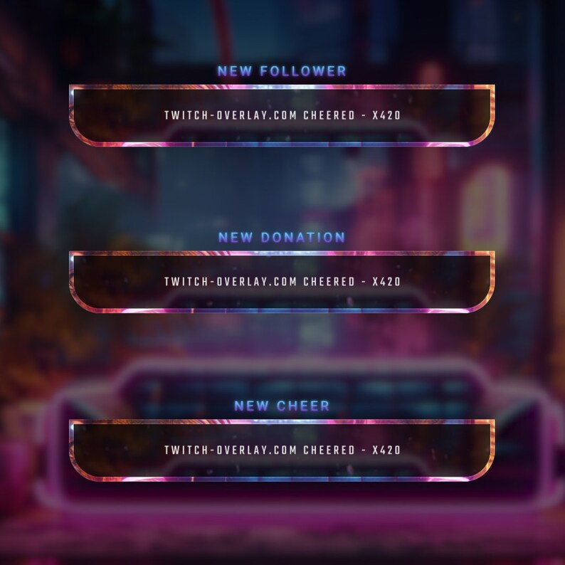 Lofi Neon Stream Alerts/animated Alerts/twitch Alerts/stream ...