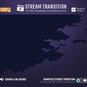 Bat Swarm Cartoon Transition / Halloween Stream Transition/animated ...
