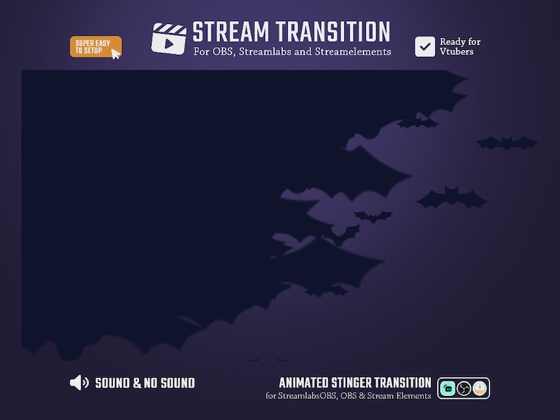 Bat Swarm Cartoon Transition / Halloween Stream Transition/animated ...