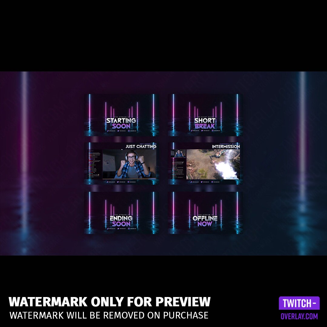 Pillars of Light Stream Package | Futuristic Stream Overlay, Neon ...