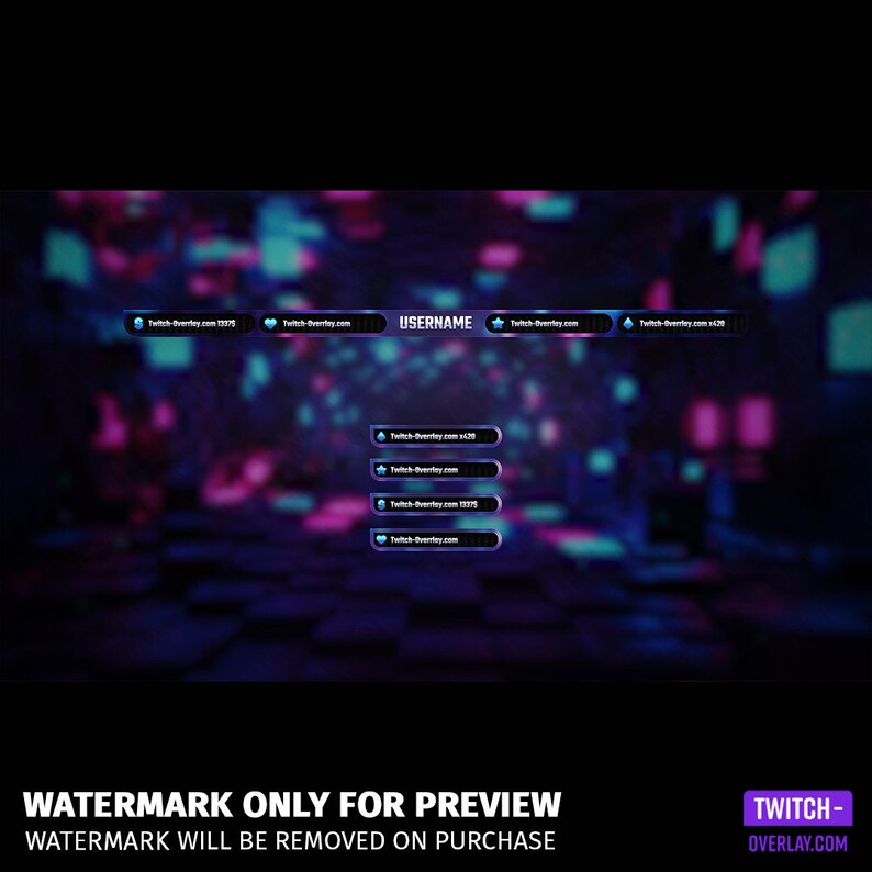 Cubecave Neon Stream Package | Neon Stream Overlay, Futuristic Stream ...