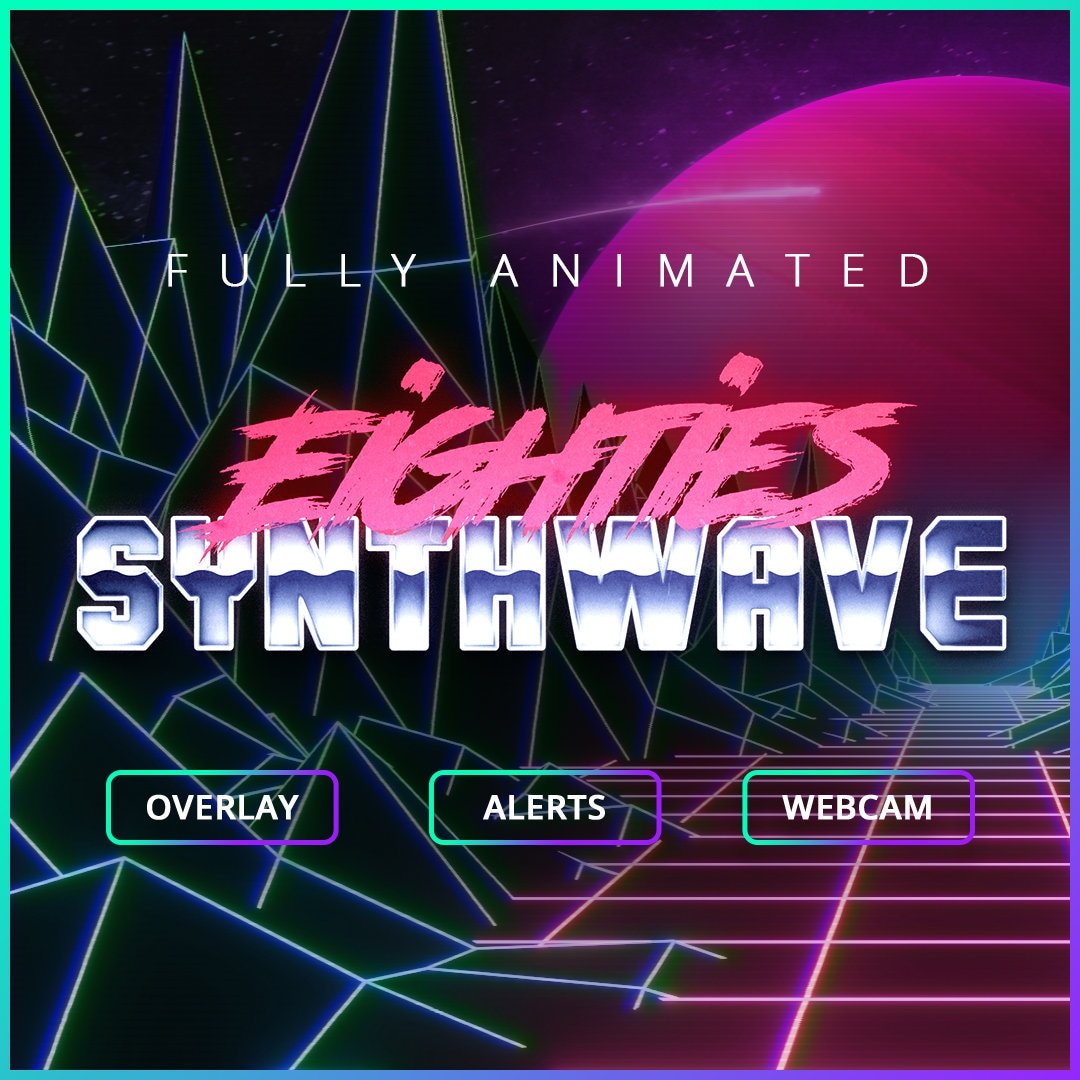 80s Synthwave Stream Bundle | 80s Stream Overlay, Retro Stream Overlay ...