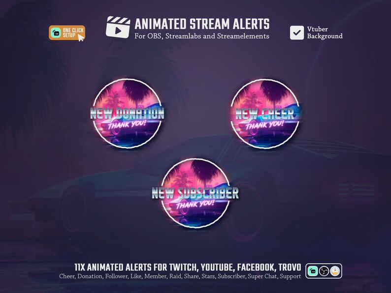 Chillwave Sunset Stream Package - Vaporwave/synthwave/retro/pink/purple ...