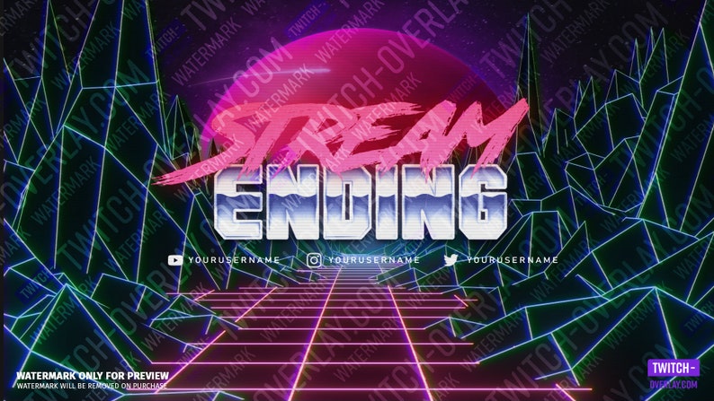 80s Synthwave Stream Bundle | 80s Stream Overlay, Retro Stream Overlay ...