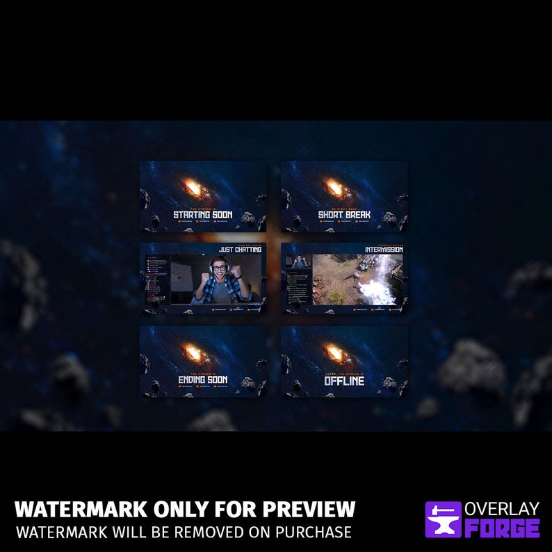 Deep Space Animated Stream Screens/animated Screens/stream Package ...