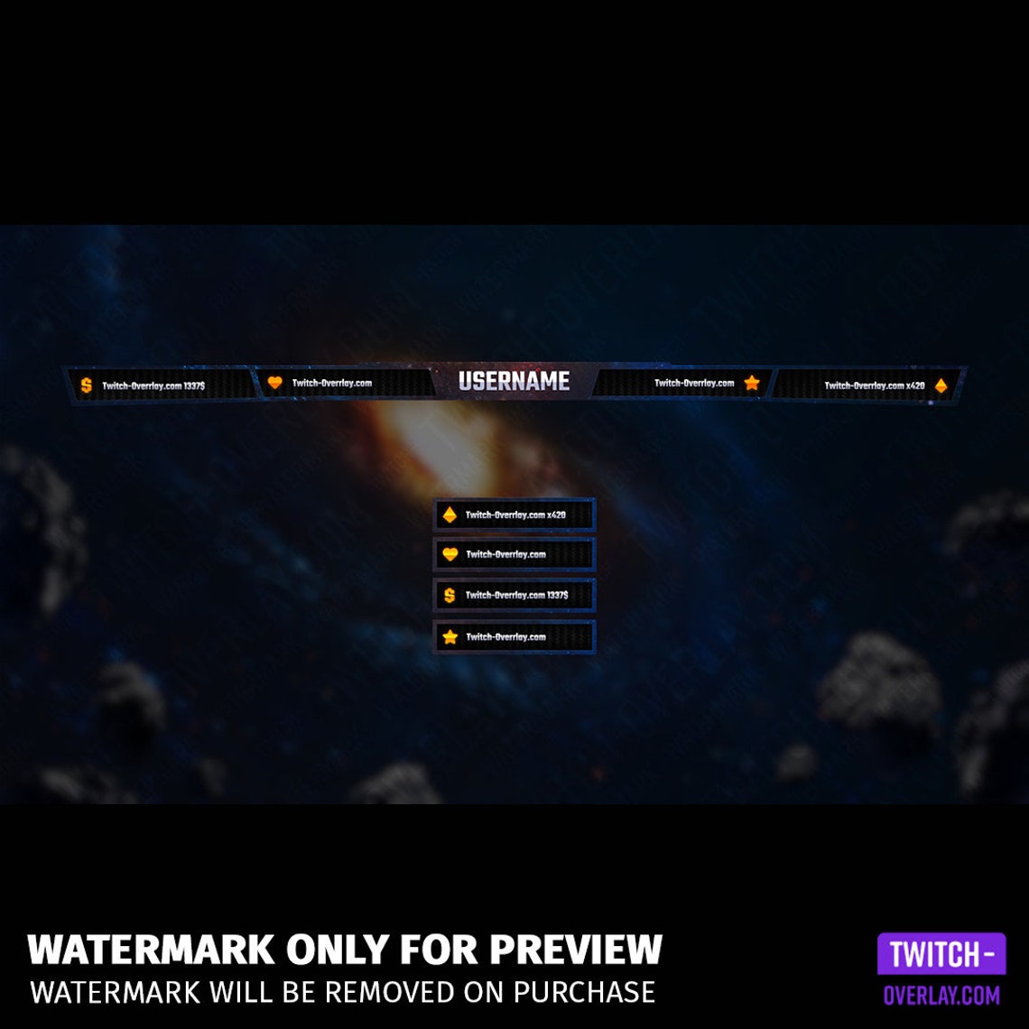 Deep Space Streaming Overlay | Space Stream Overlay, Aniamted Stream ...