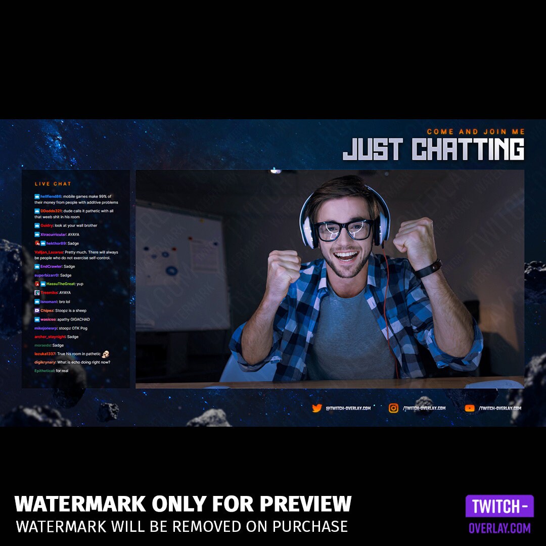 Deep Space Streaming Overlay | Space Stream Overlay, Aniamted Stream ...