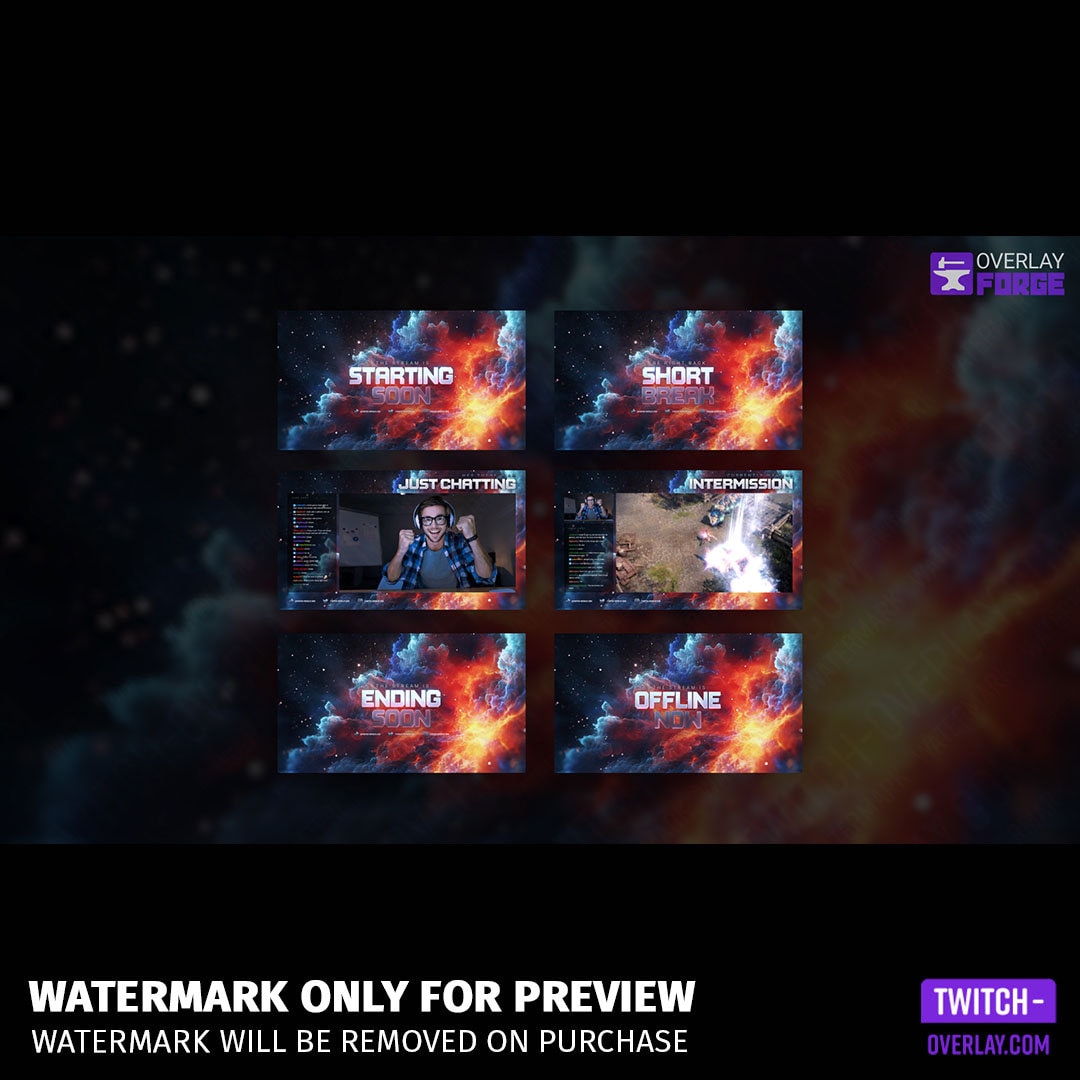 Infernal Galaxy Stream Package | Colorful Space Stream Overlay - Etsy