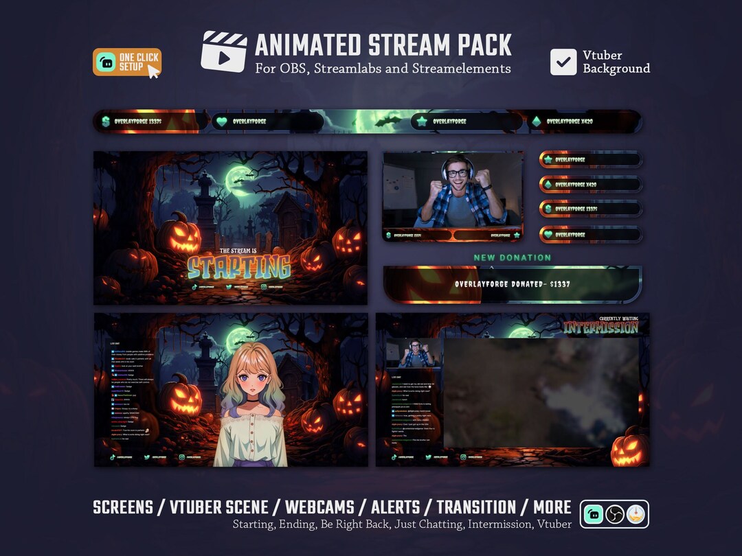 Scary Halloween Stream Pack / Halloween Theme/horror/stream Overlay ...