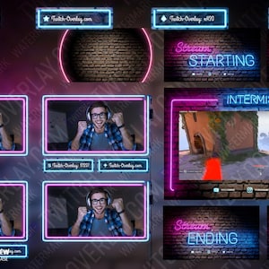 Neon Lights Stream Bundle | Retro Stream Overlay, Neon Stream Overlay ...
