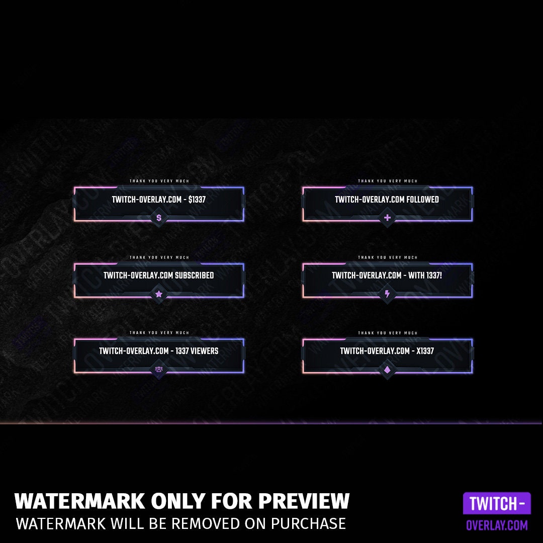 Midtone Animated Stream Alerts/animated Alerts/twitch Alerts/stream ...