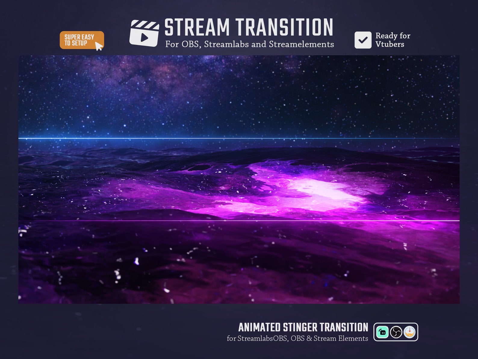 Sea of Stars Stream Pack / Night Theme/ocean Overlay/transition/twitch ...