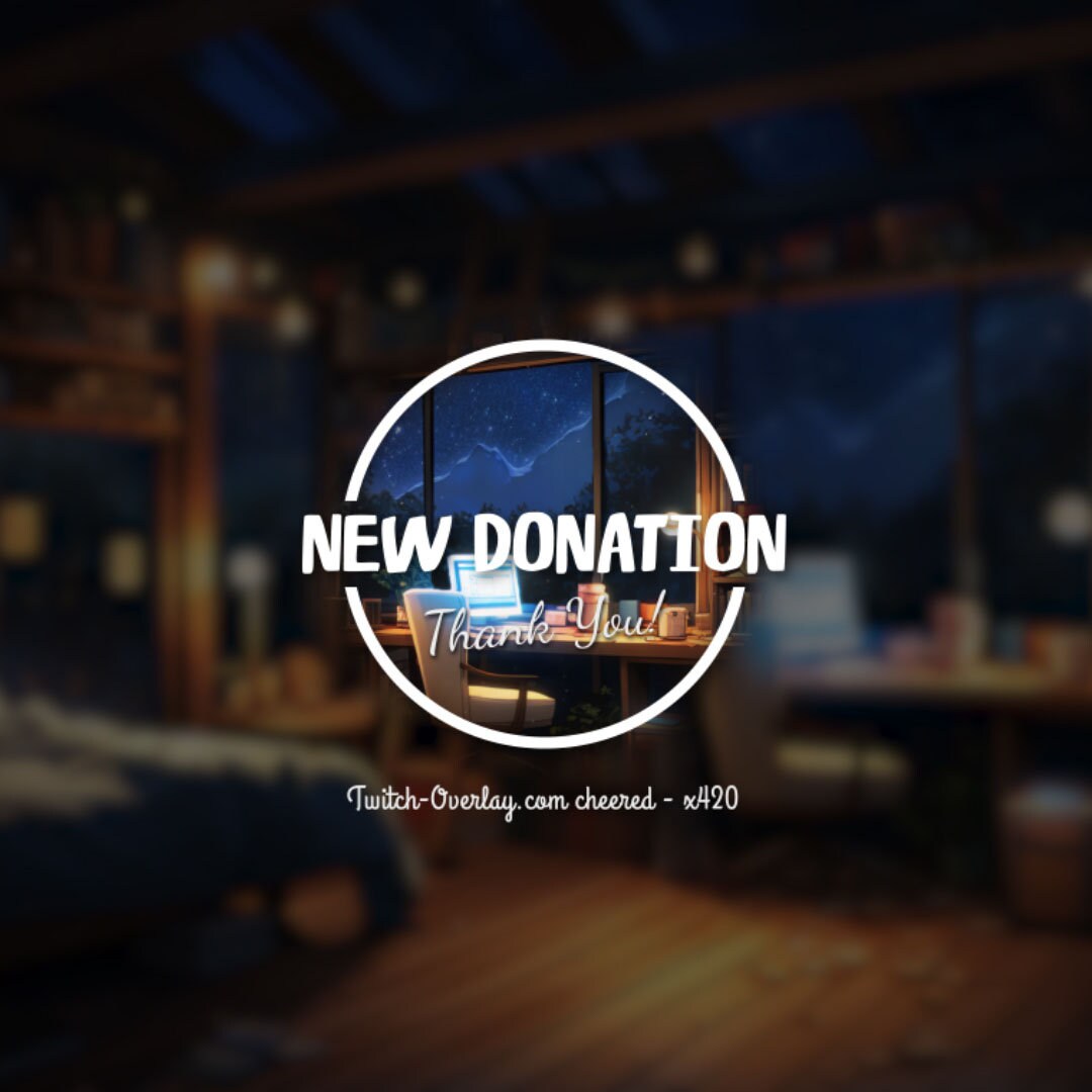Cozy Nights Lofi Animated Stream Alerts/animated Alerts/twitch Alerts ...