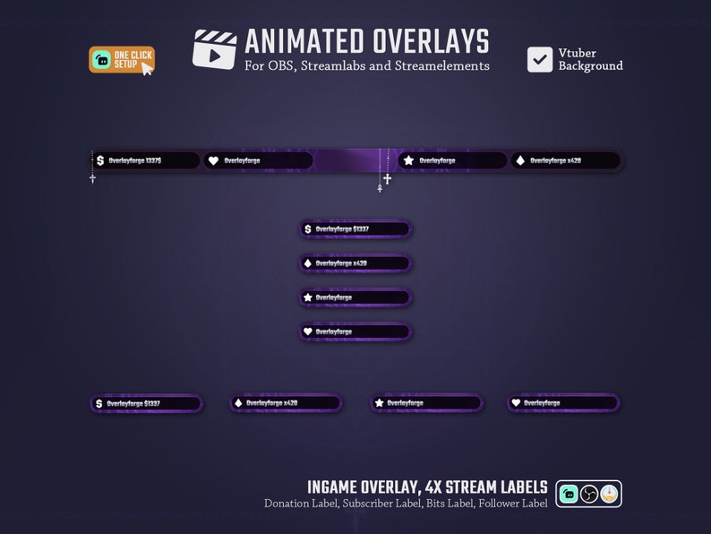 Purple Gothic Gloom Stream Pack / Gothic Theme/dark/stream Overlay ...