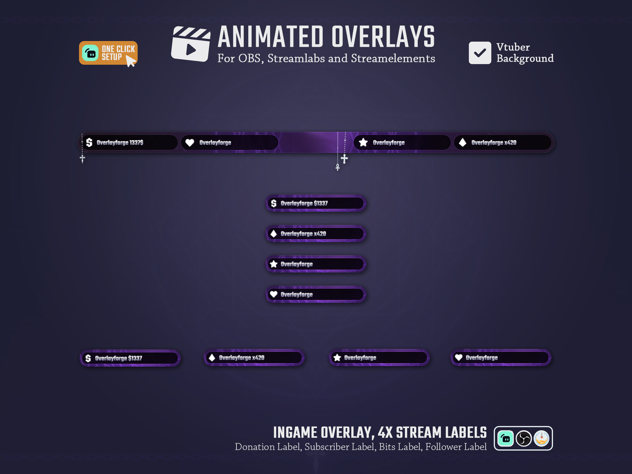 Purple Gothic Gloom Stream Pack / Gothic Theme/dark/stream Overlay ...