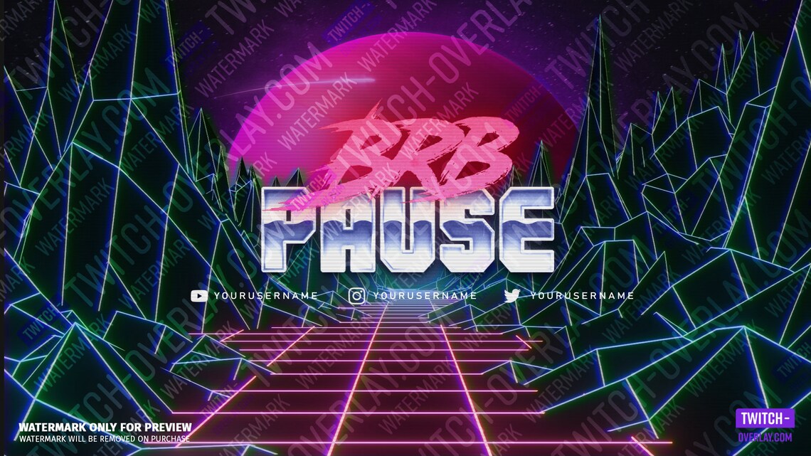 80s Synthwave Stream Bundle | 80s Stream Overlay, Retro Stream Overlay ...