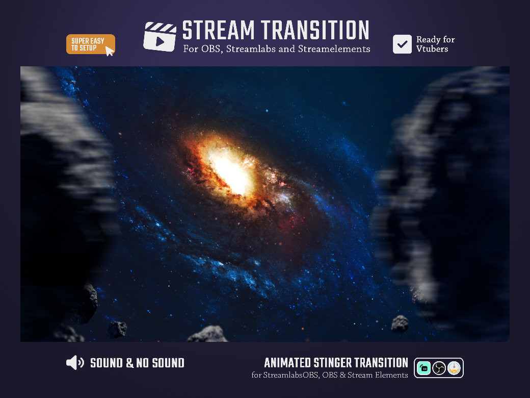 Asteroids Space Transition / Galaxy Stream Transition / Animated Stream ...