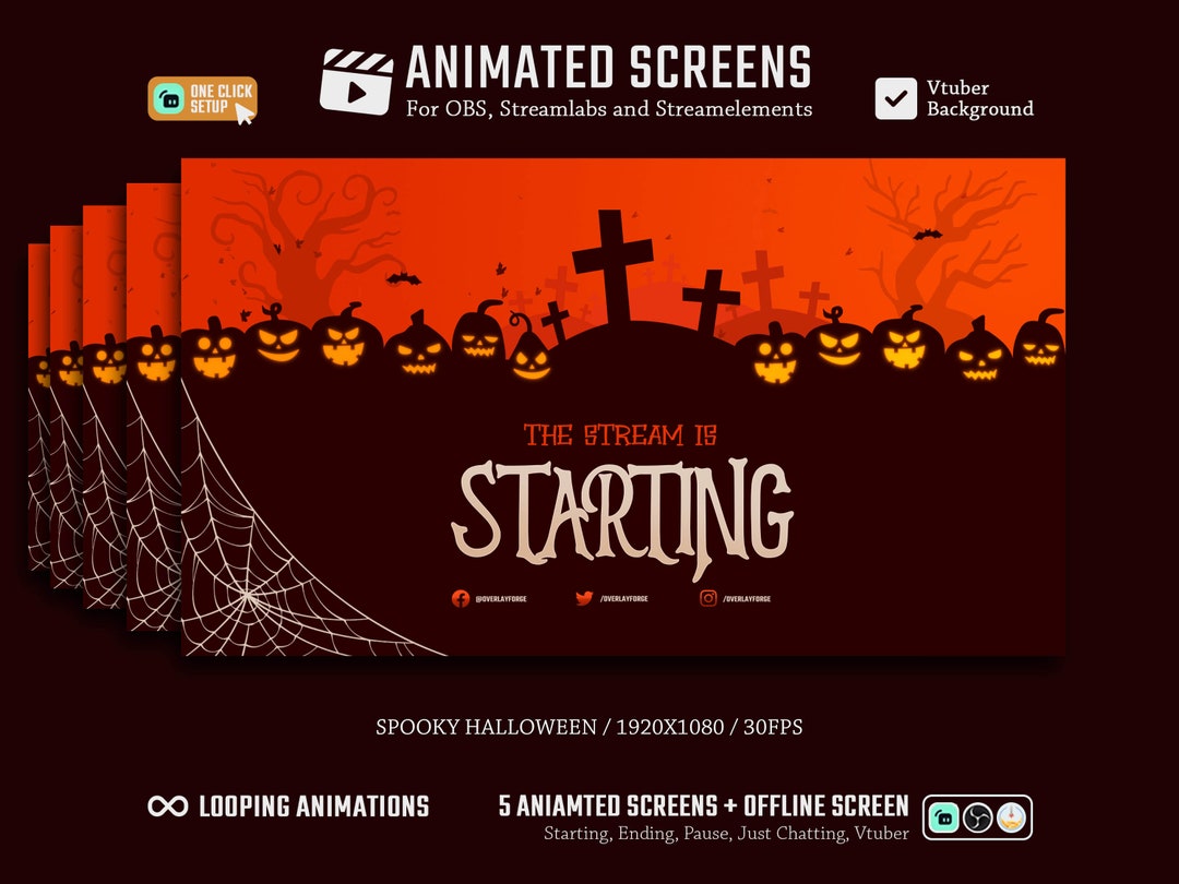 Spooky Halloween Stream Screens/animated Screens/stream Package/stream ...