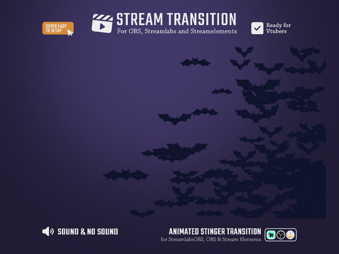 Bat Swarm Cartoon Transition / Halloween Stream Transition/animated Stream Transition/halloween ...