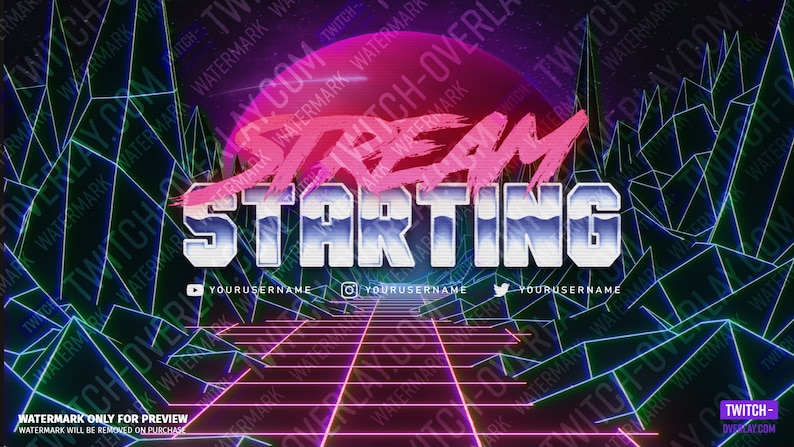 80s Synthwave Stream Bundle | 80s Stream Overlay, Retro Stream Overlay ...