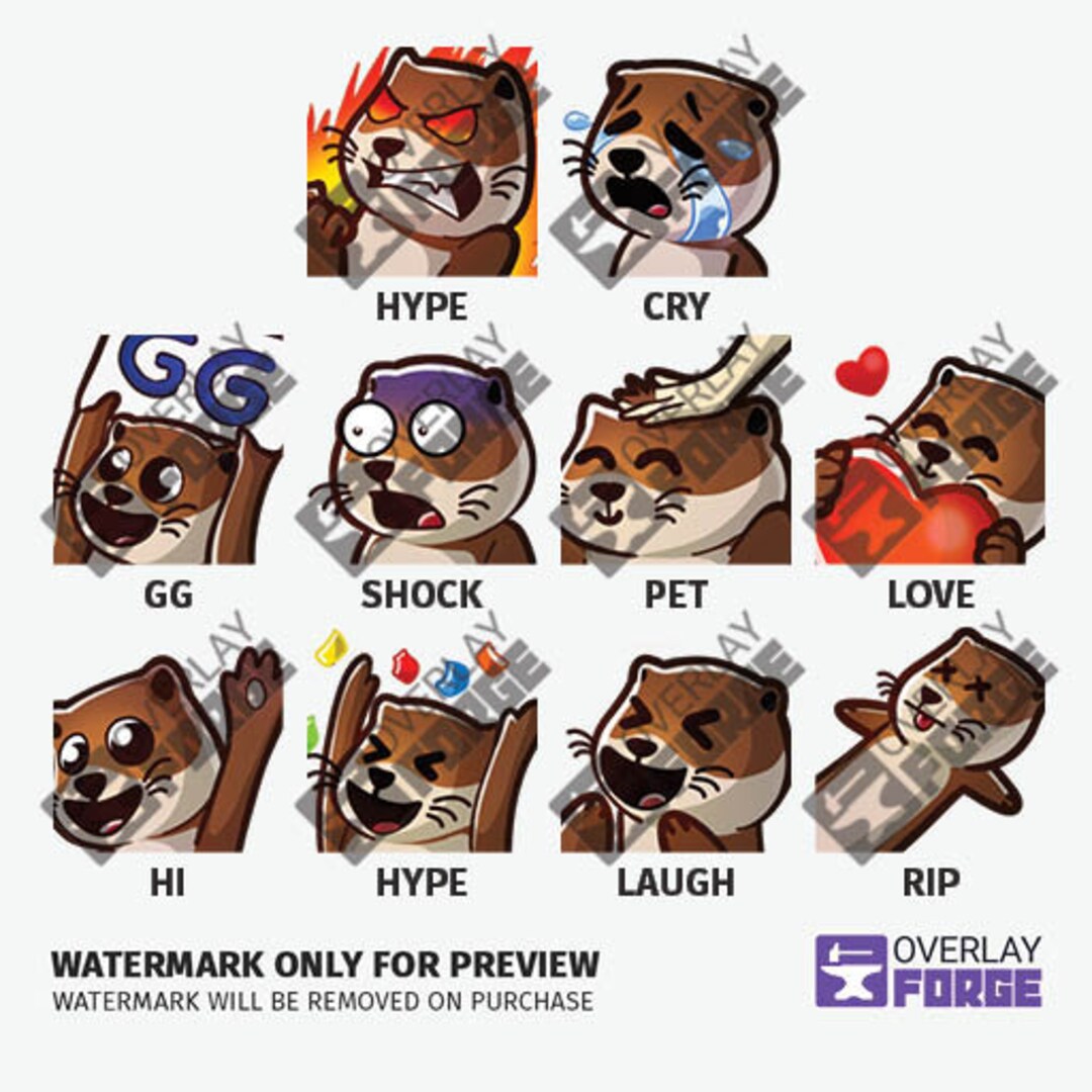 10 Otter Twitch Emotes | Brown Otter / Brown Beaver Emotes - Etsy