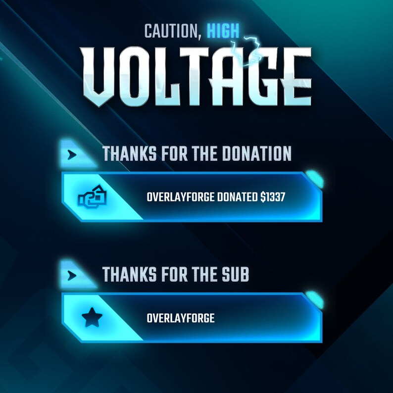 High Voltage Animated Stream Alerts/animated Alerts/twitch Alerts ...