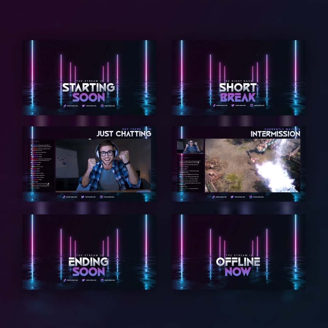 Pillars of Light Animated Stream Screens/animated Screens/stream ...