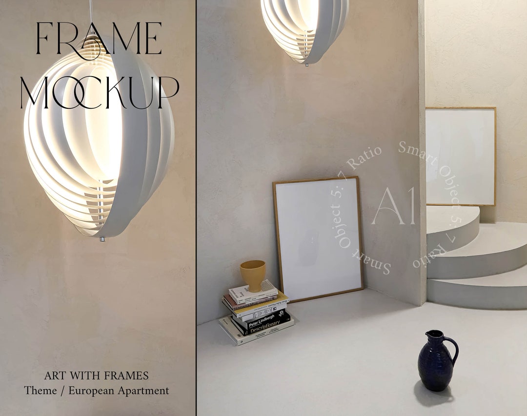2 Frame Mockup Moody Two Frame Mockup Modern Glass Reflection Dark ...
