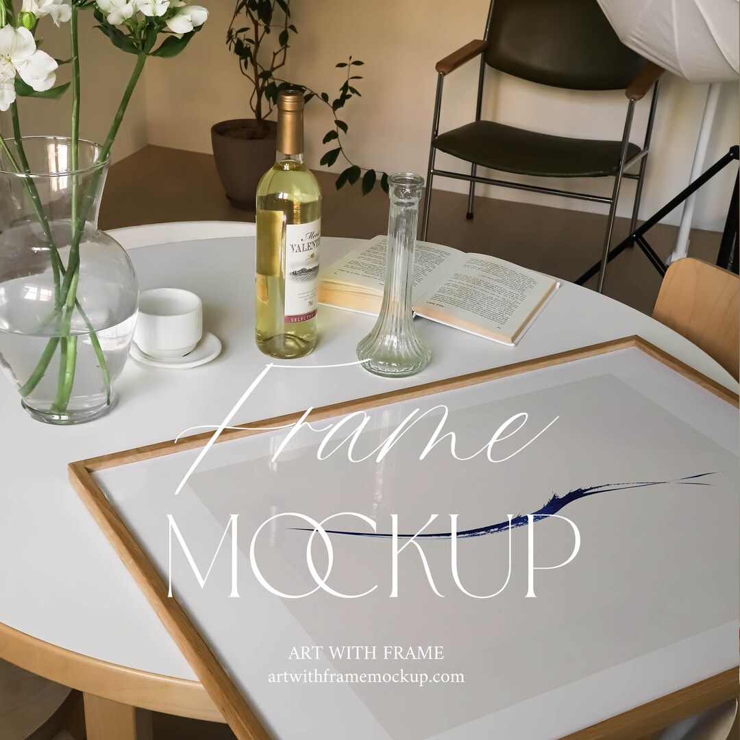 Frame Mockup in Dining Room DIN A1 Minimalistic Home Interior Template ...