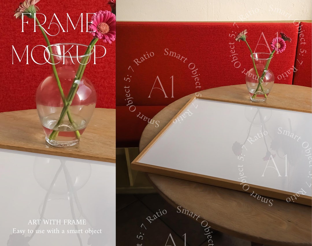 Interior Frame Mockup A1 Glass Frame Mockup Aesthetic Templete Vertical ...